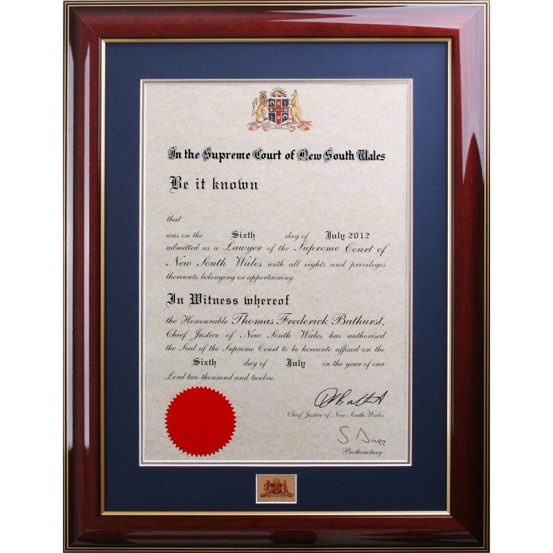 Majestic Gold - Supreme Court Admission | Jackson Frames