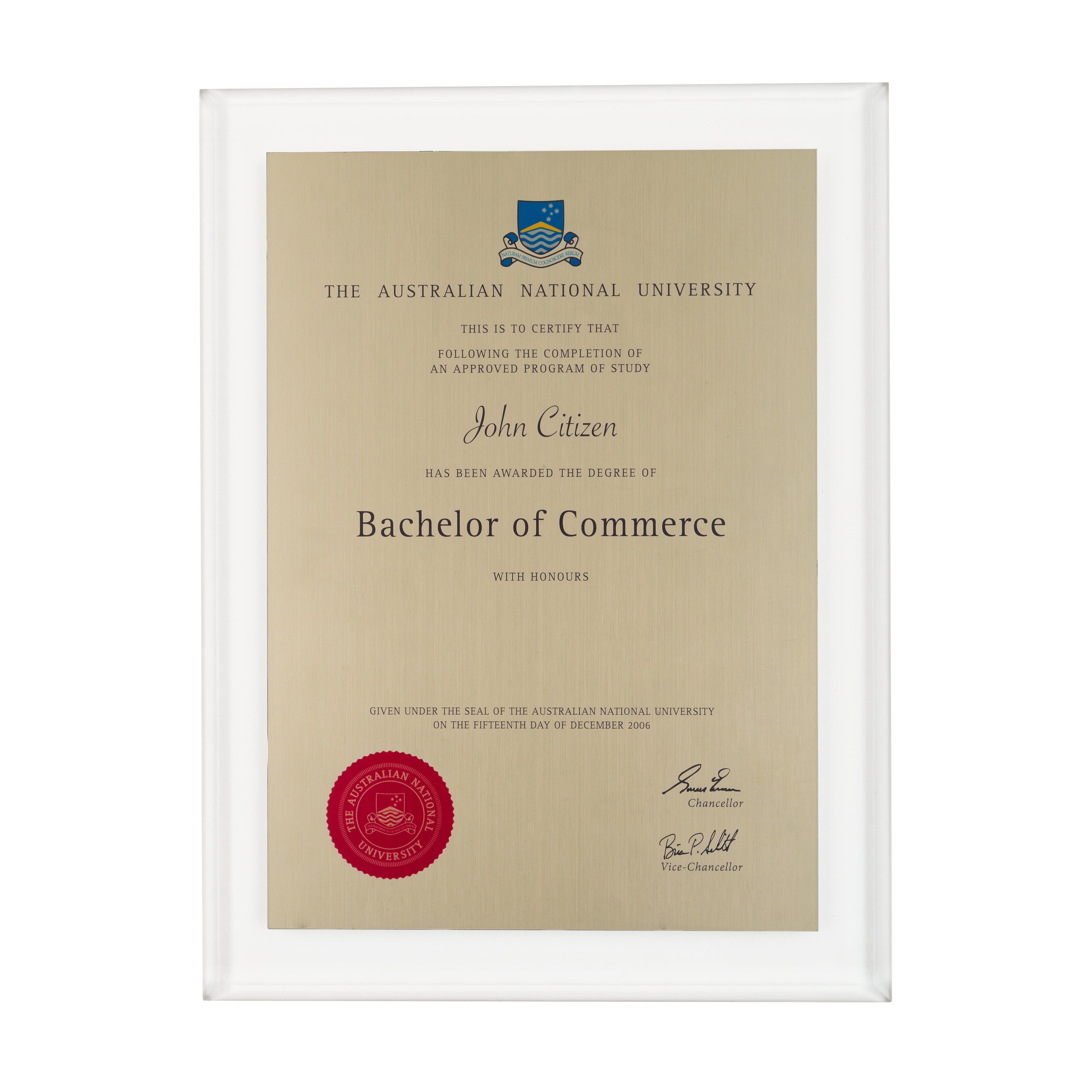 ANU: Clear Acrylic Plaque | Jackson Frames