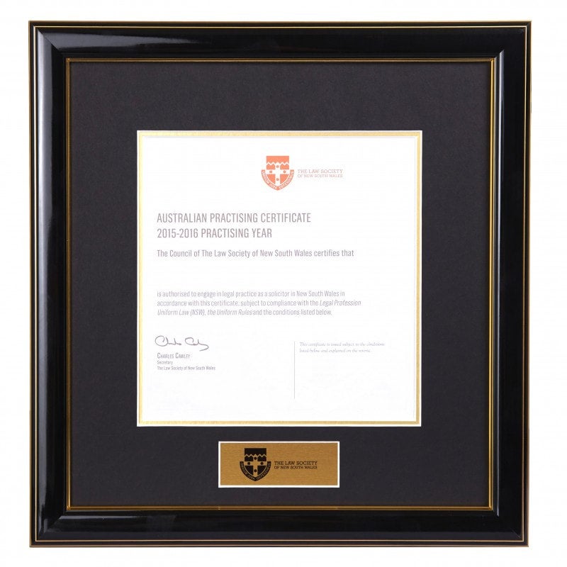 Practicing Certificate | Jackson Frames