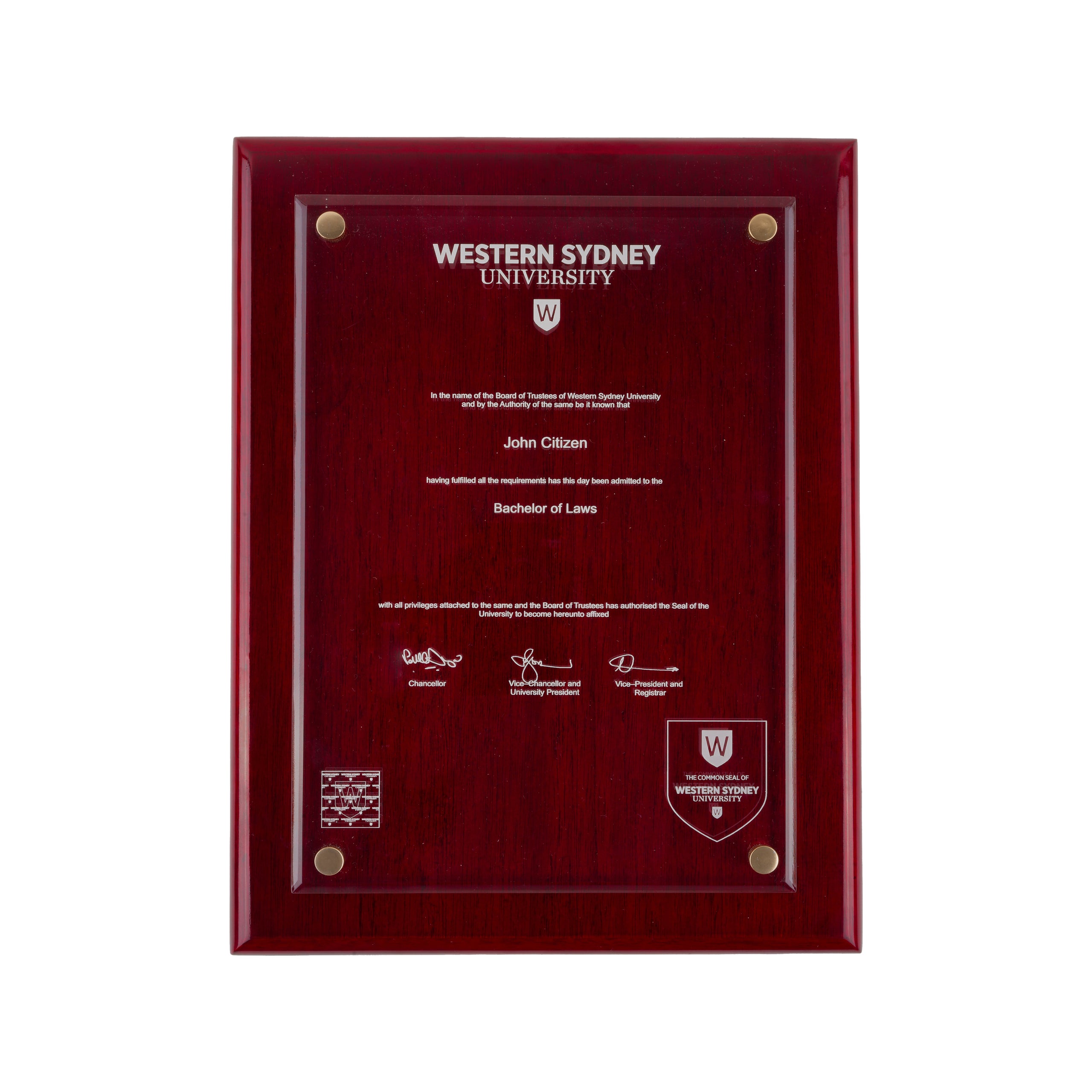 Acrylic-Rosewood Plaque | Jackson Frames