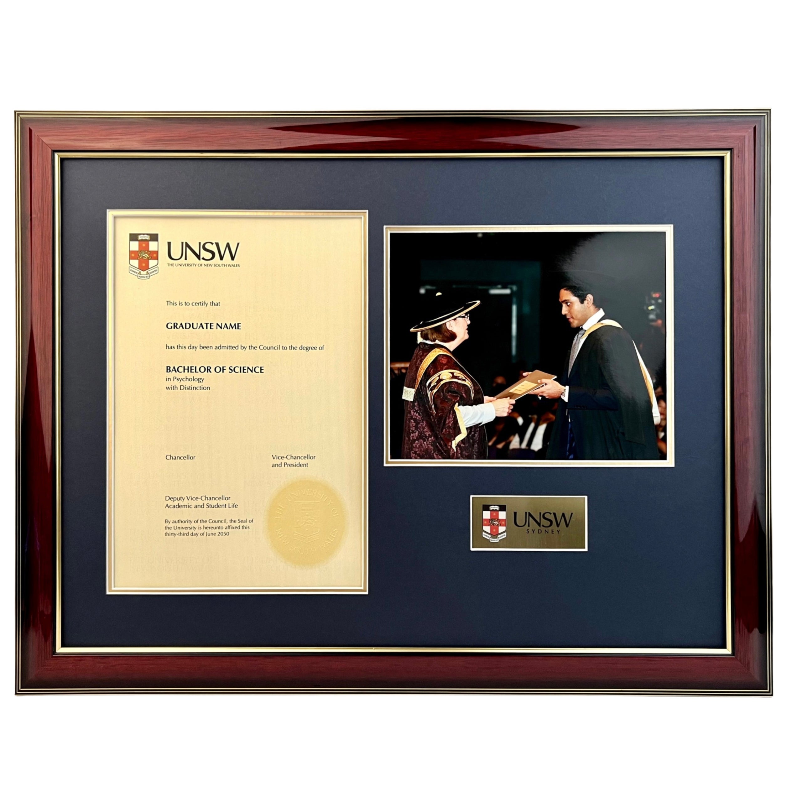 Double Frame - UNSW - Majestic Gold | Jackson Frames